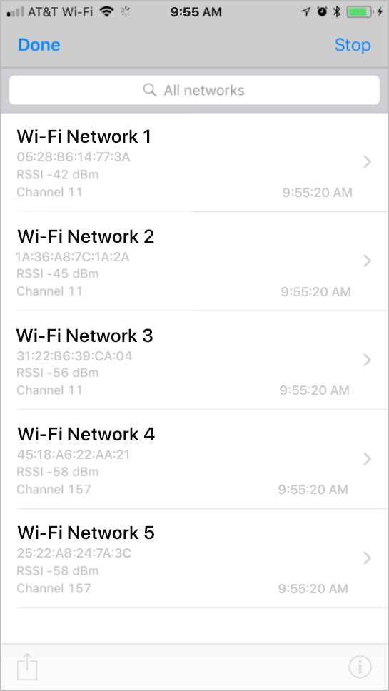 Using Airport Utility to Scan WiFi Networks on iOS